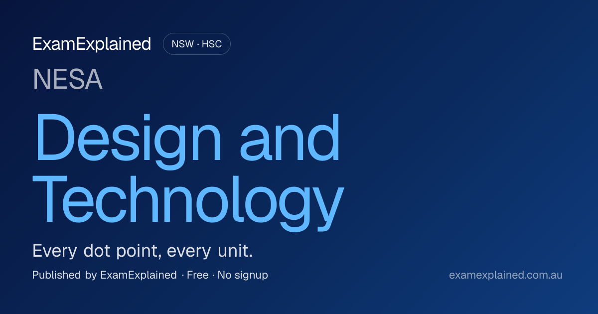 Design and Technology (2026 guide) - Design and Technology (HSC ...