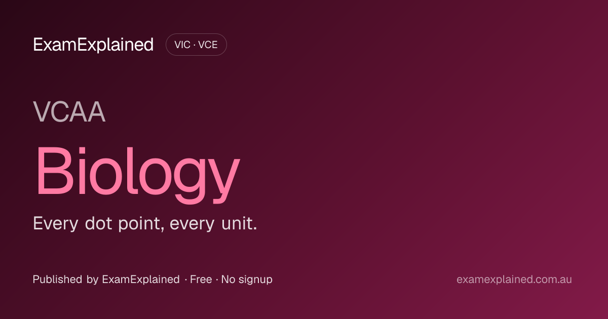 Biology (2026 guide) - Biology (VCE) - ExamExplained · ExamExplained